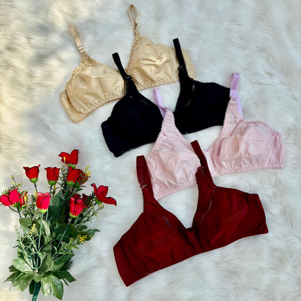 New Pack Of 4 Cotton Bliss High Quality Non Padded Bras – Flourish ...